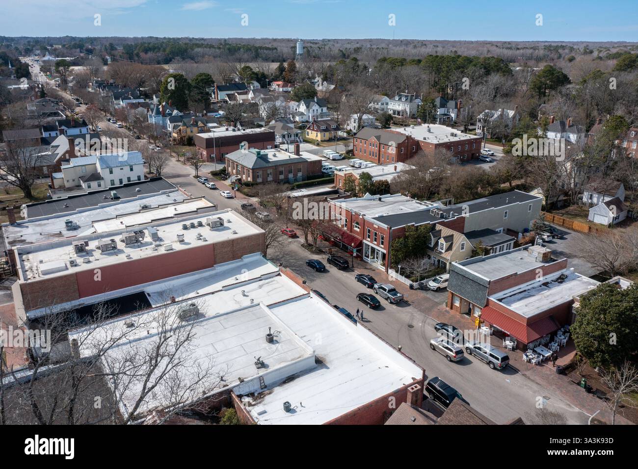 Smithfield Virginia - March 9 2025: Aerial View Main Street With Shops ...