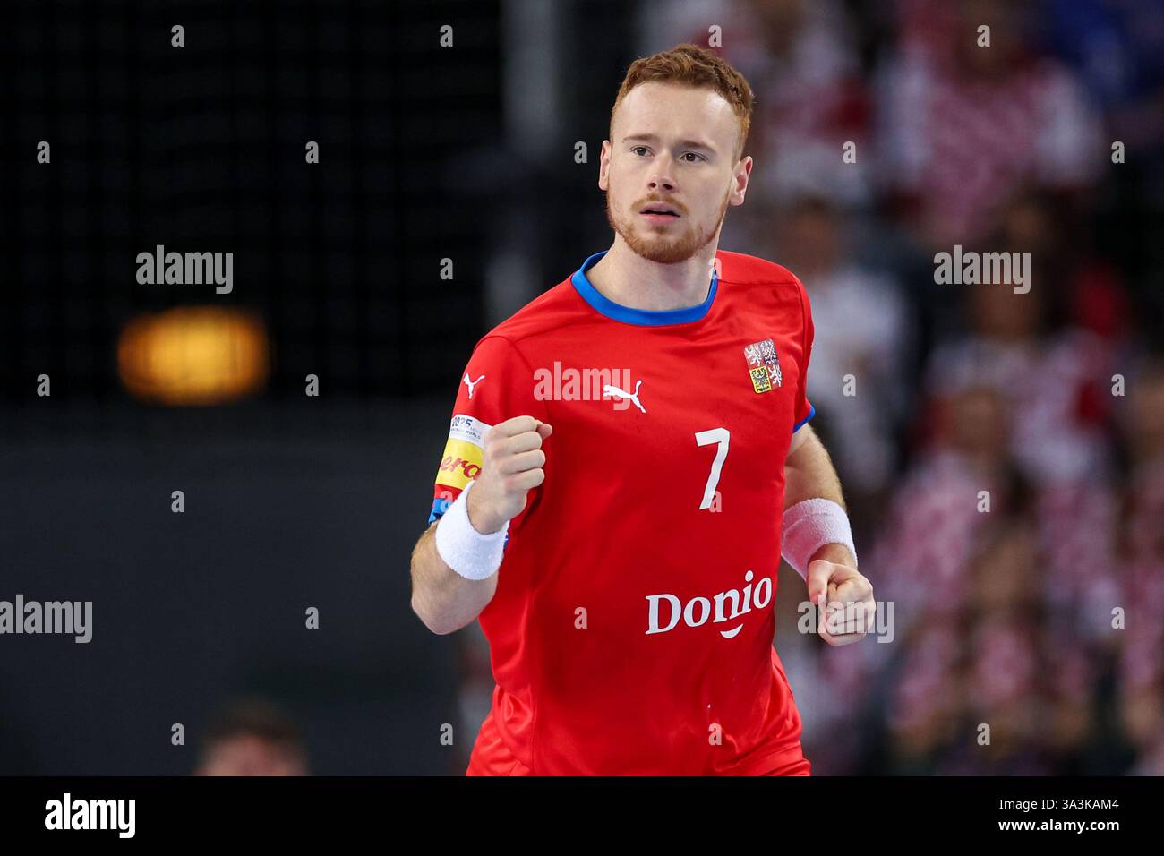 Tomas Piroch of Czechia celebrates a goal during the round 4 of the Men ...