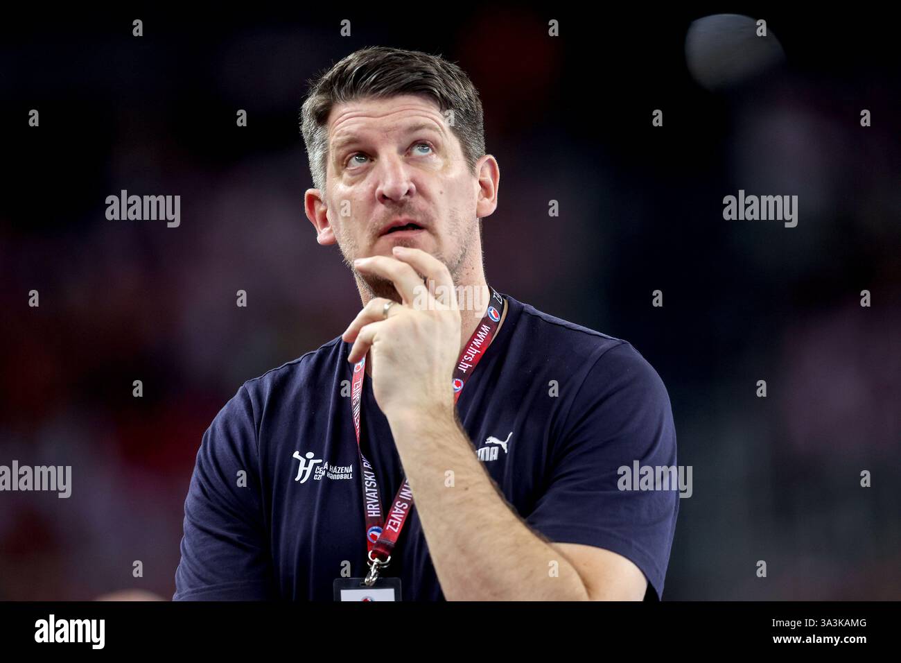 Zagreb, Croatia. 16th Mar, 2025. Head coach of Czechia Daniel Kubes ...