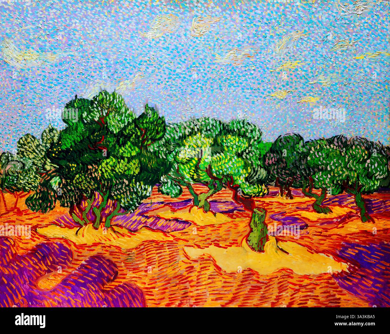 Vincent van Gogh Olive Trees 1889 Post-Impressionist Landscape Painting ...