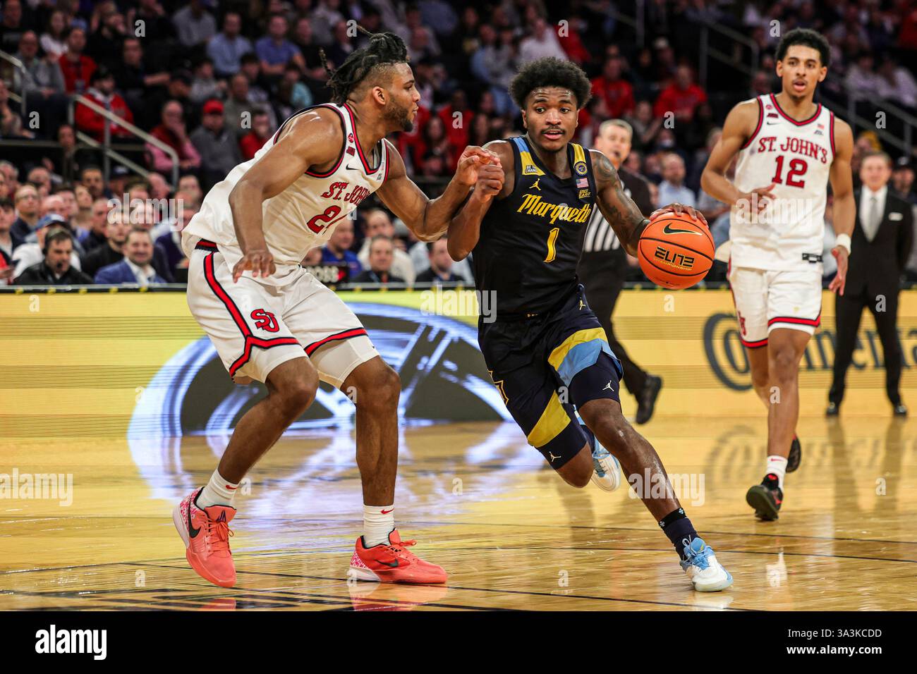March 14, 2025, New York City, New York, USA: Marquette Golden Eagles ...