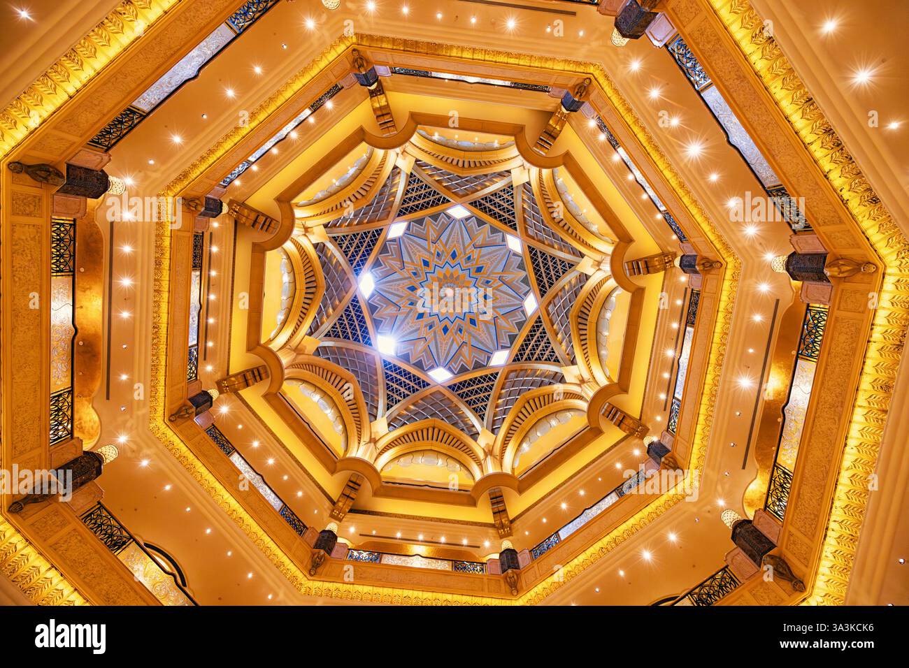 19 January 2025, Abu Dhabi, UAE: Low angle view of the magnificent ...