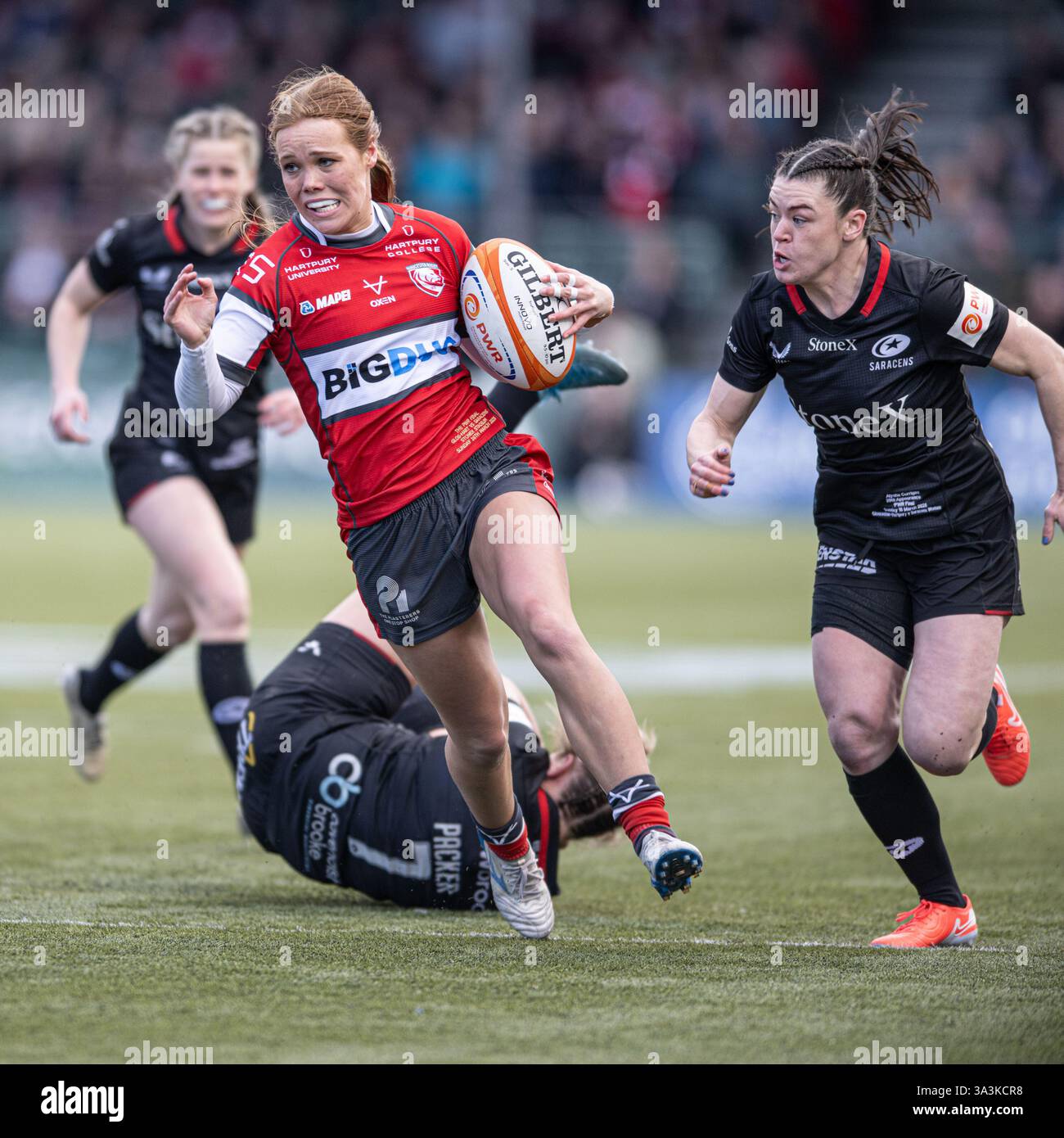London, UK. 16th Mar, 2025. Mia Venner of Gloucester Hartpury Women ...