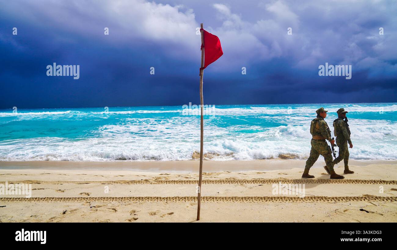 Cancun,Mexico,October 18,2024-Mexican security forces on patrol at the ...