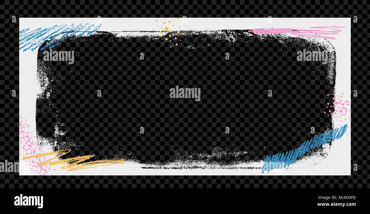 Urban grunge story background horizontal frame. Border graffiti ...