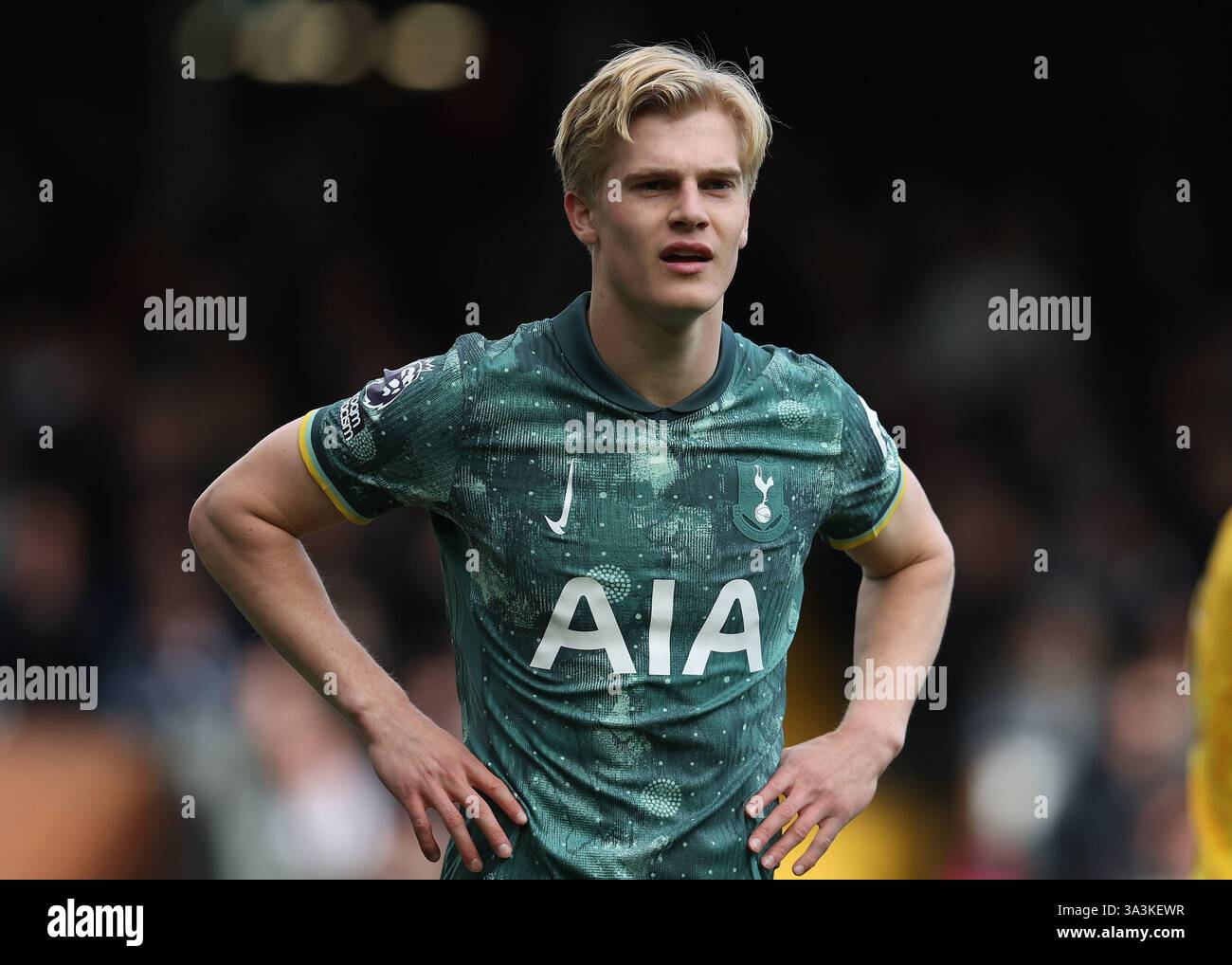 London, UK. 16th Mar, 2025. Lucas Bergvall of Tottenham Hotspur during ...