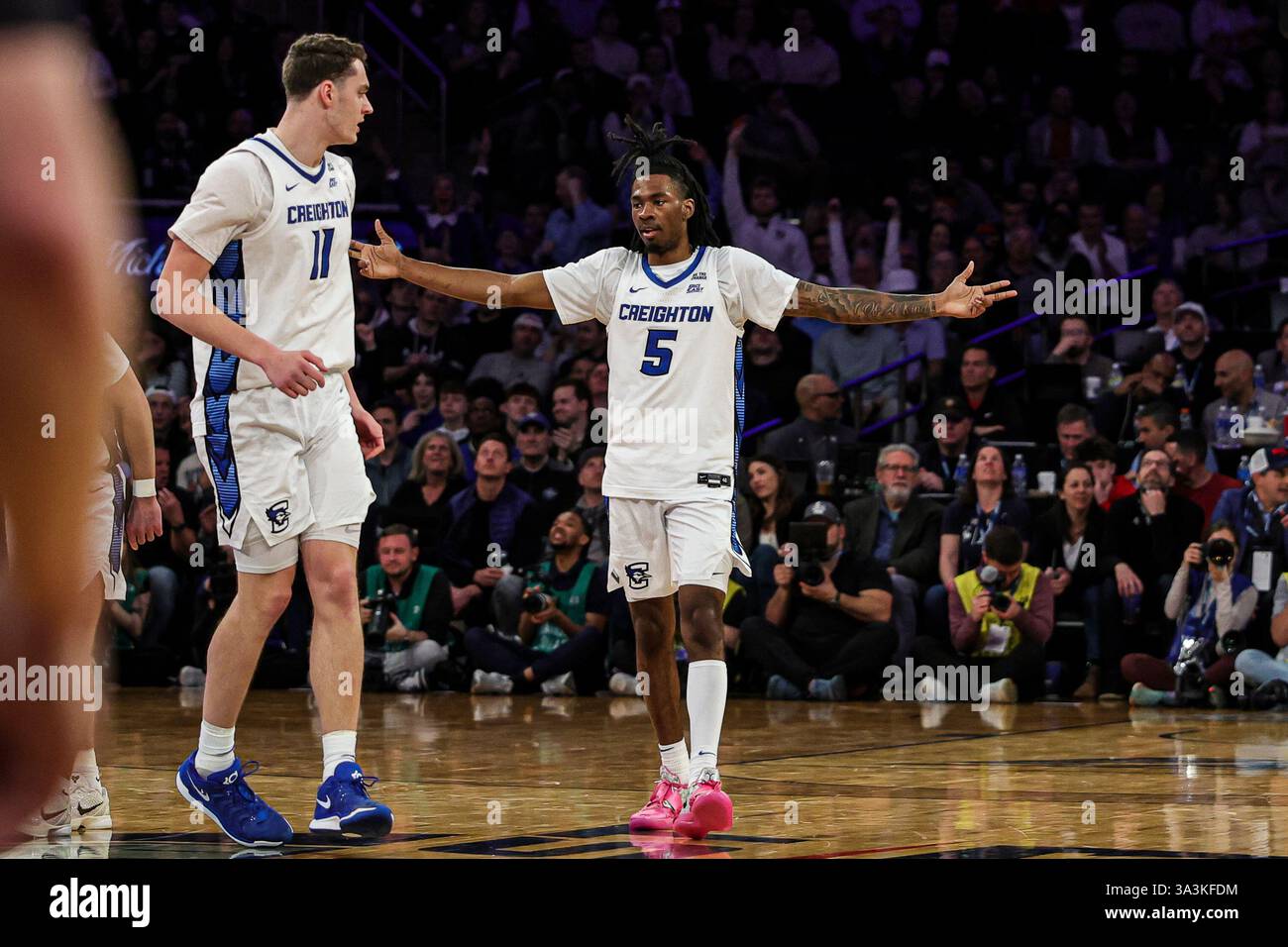 March 14, 2025, New York City, New York, USA: Creighton Bluejays guard ...