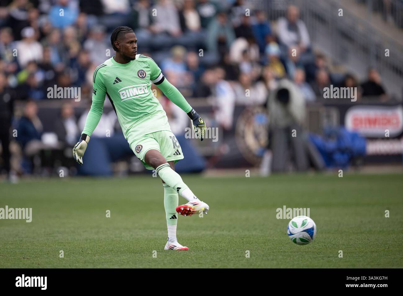 CHESTER, PA - MARCH 16: Philadelphia Union goalkeeper Andre Blake #18 ...