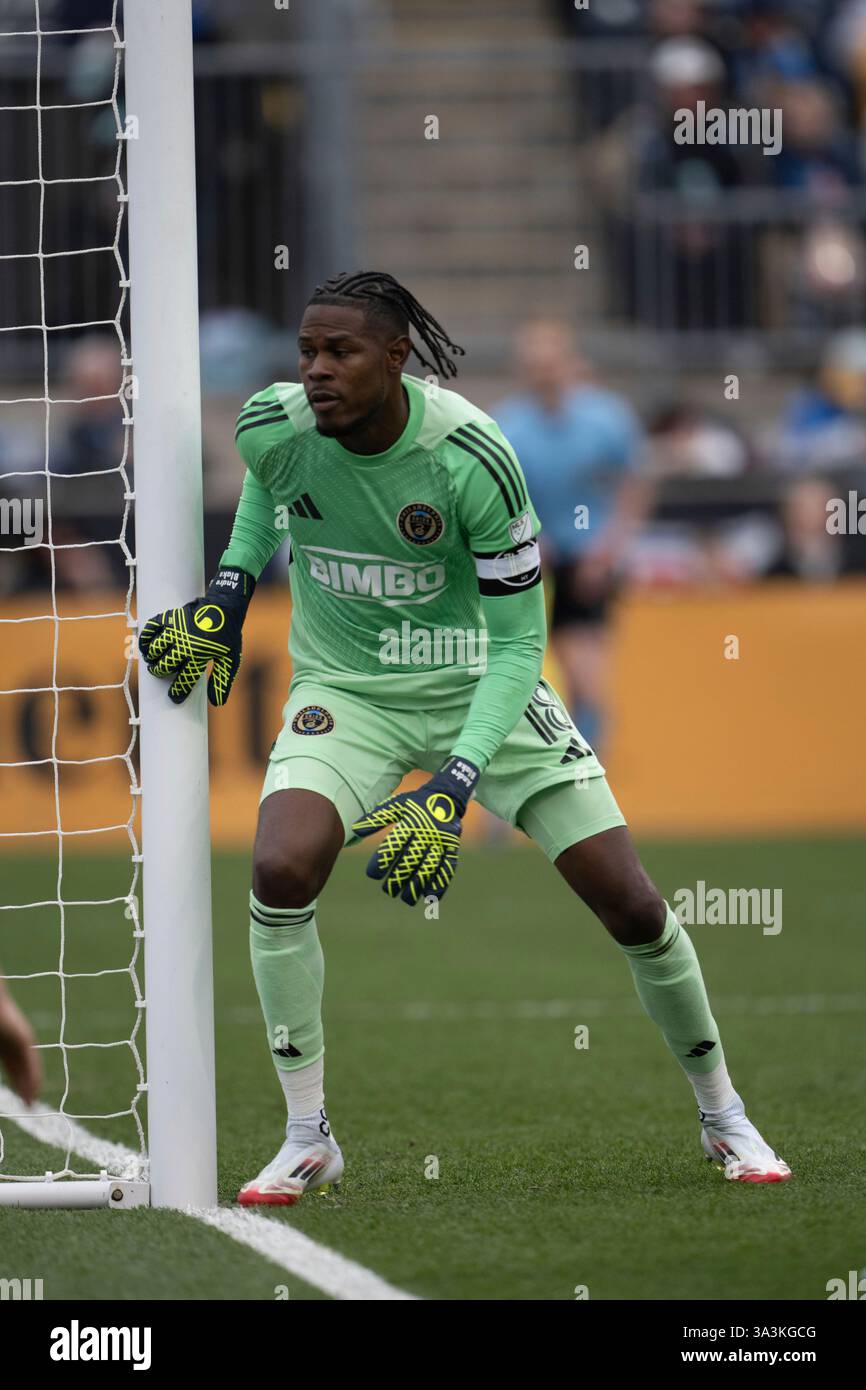 CHESTER, PA - MARCH 16: Philadelphia Union goalkeeper Andre Blake #18 ...