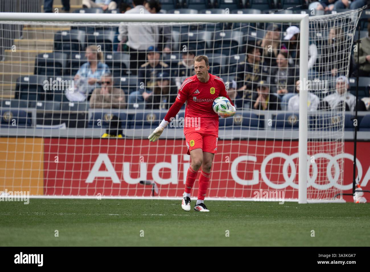 CHESTER, PA - MARCH 16: Nashville SC goalkeeper Joe Willis #1 is shown ...