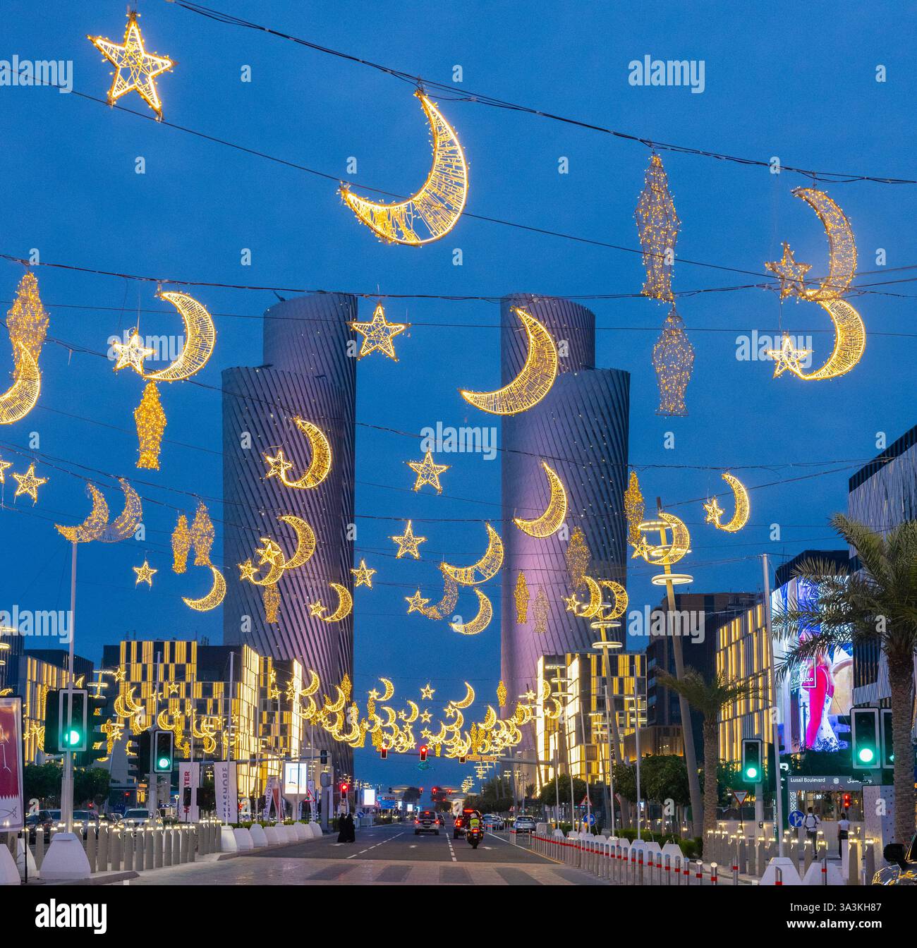 Ramadan celebrations in Lusail Boulevard Doha Qatar 18-03-2025 Stock ...