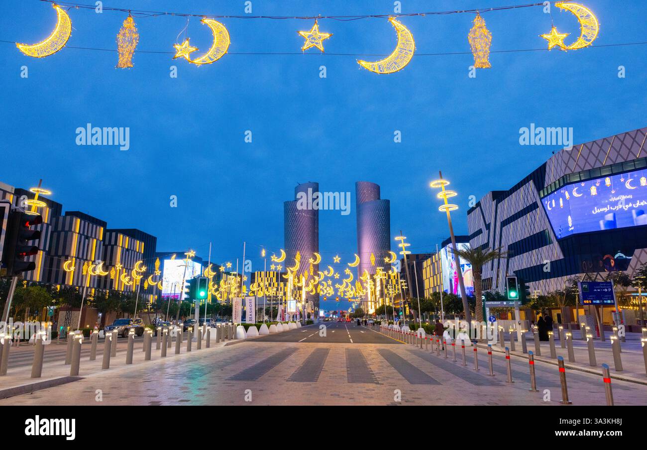 Ramadan celebrations in Lusail Boulevard Doha Qatar 18-03-2025 Stock ...