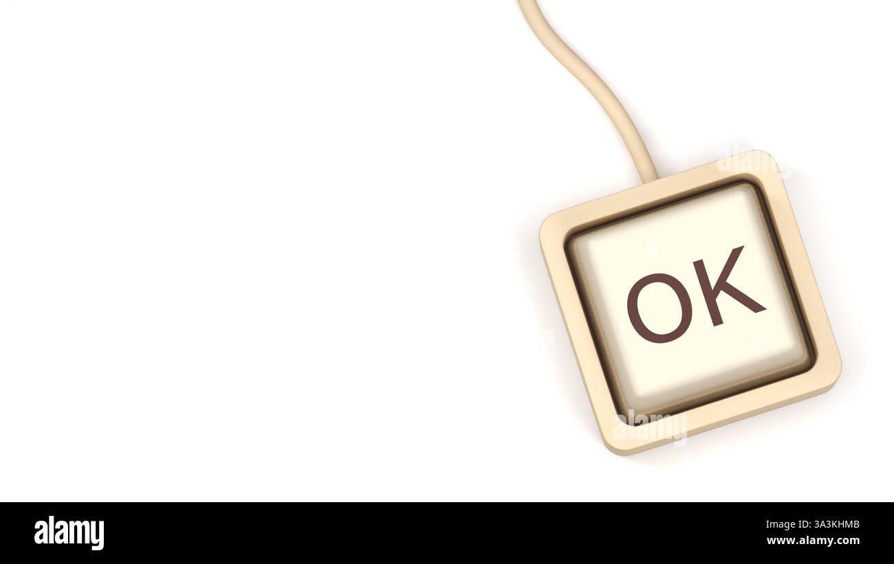 OK button on keyboard. The button symbolizes confirmation, agreement ...
