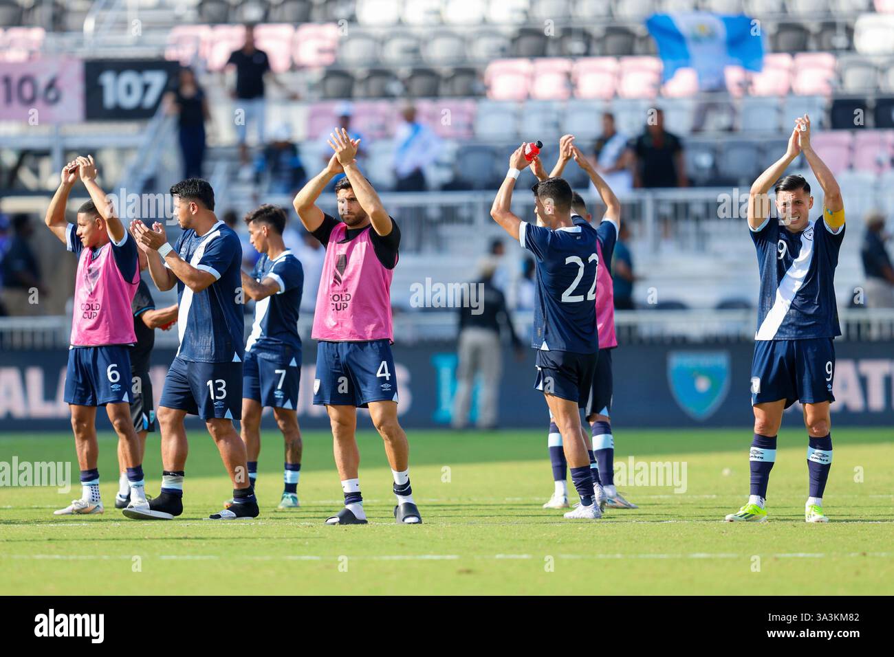 FORT LAUDERDALE, FL - MARCH 16: Guatemala players, Erick Diego Lemus De Paz #6, Alejandro Miguel ...
