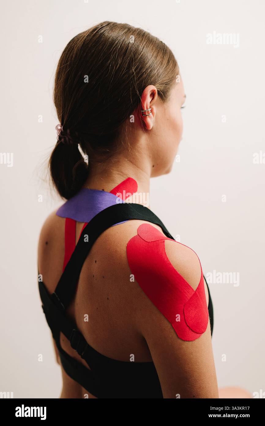 Medical tapes produce motion, improves posture and helps with stabilizing joints. Shoulder ...
