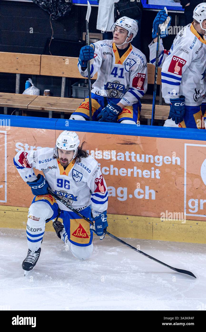 Daniel Vozenilek #96 (EV Zug) and Leon Muggli #41 (EV Zug) - March 16 ...