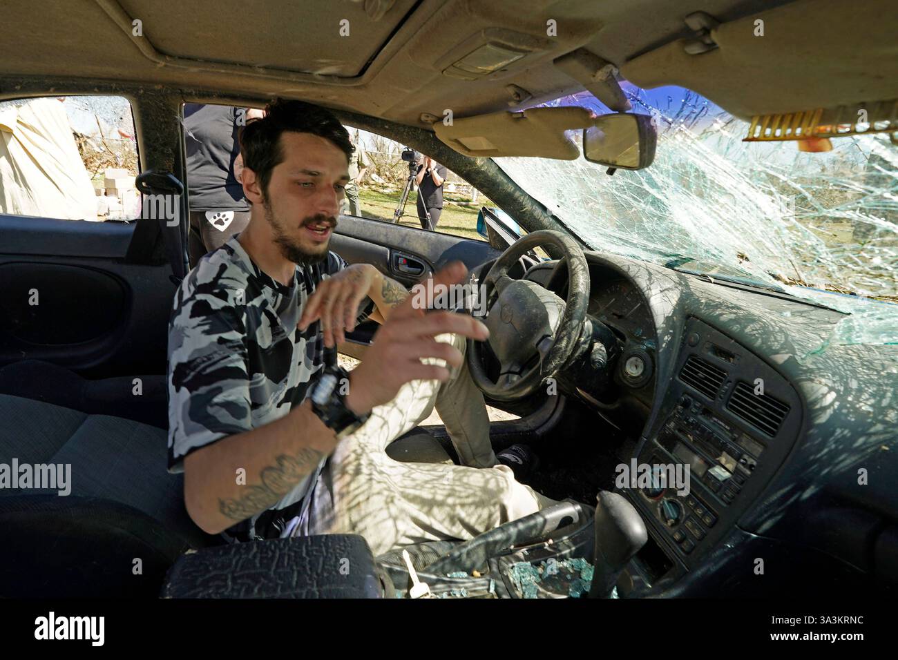 Steve Romero, 23, recalls how he, his fiancee and their three dogs rode ...