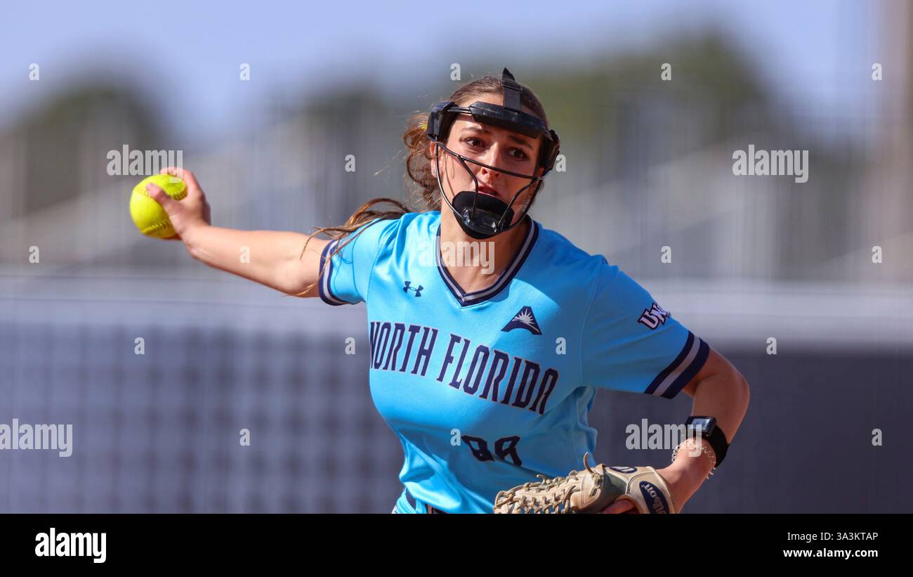 North Florida pitcher Cameron Ponich (88) in action during an NCAA ...