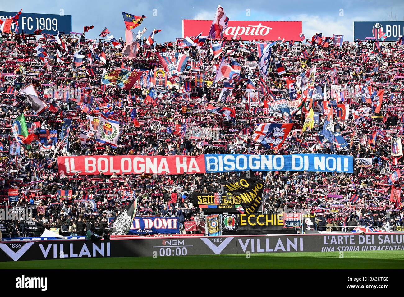 Bologna, Italy. 16th Mar, 2025. Bologna Fc supporters curva Andrea ...