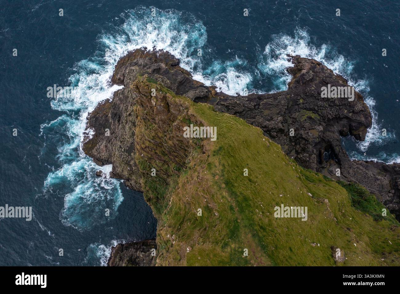Breathtaking Aerial View of Faroe Islands Coastal Landscape Stock Photo ...