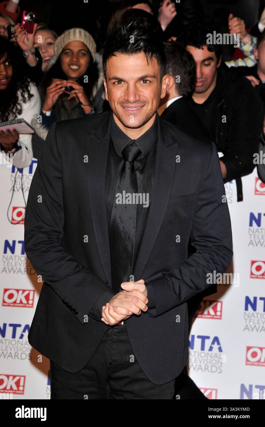 PETER ANDRE .Attending the National Television Awards at O2 Arena ...