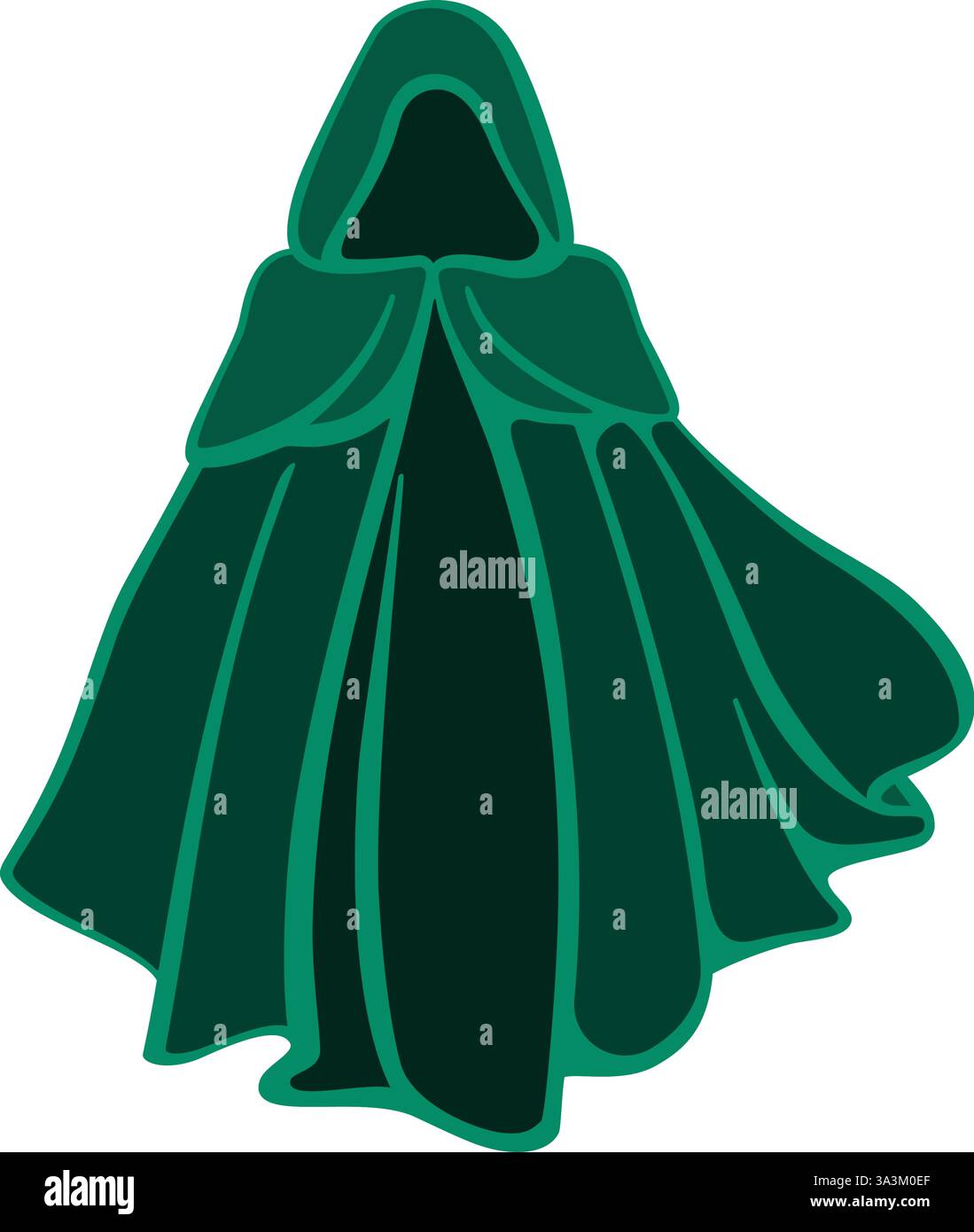 Green hooded cloak or cape in fantasy style vector illustration Stock Vector Image & Art - Alamy