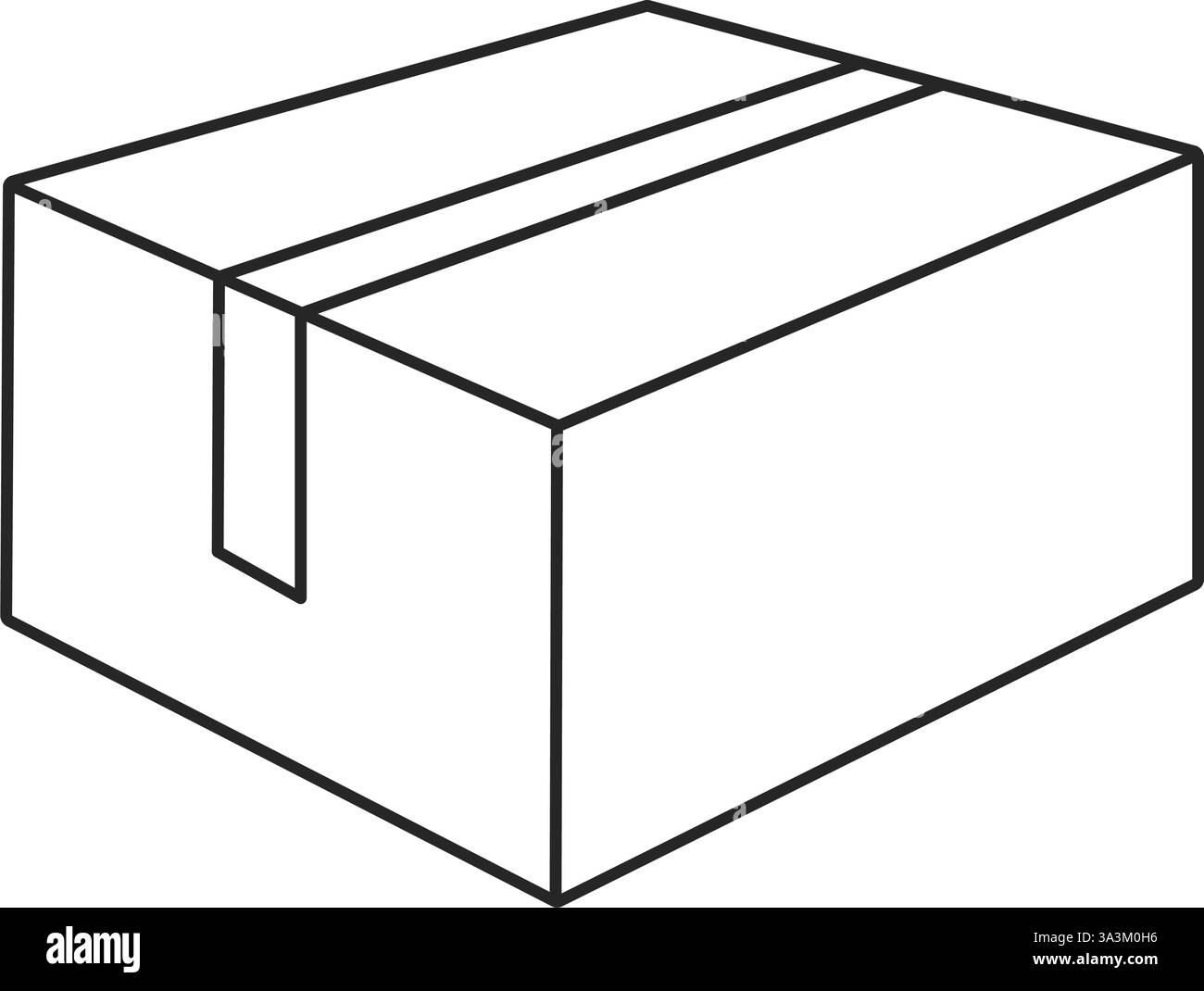 Parcel delivery icon of a sealed cardboard box in outline vector Stock ...