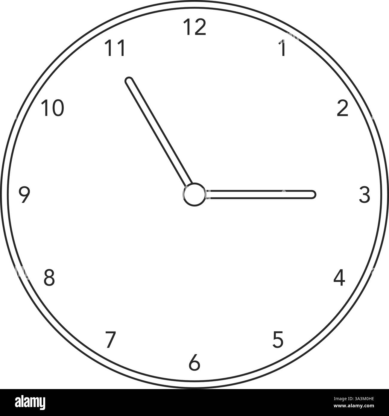 Minimalist style wall clock with hands pointing at ten and two in ...