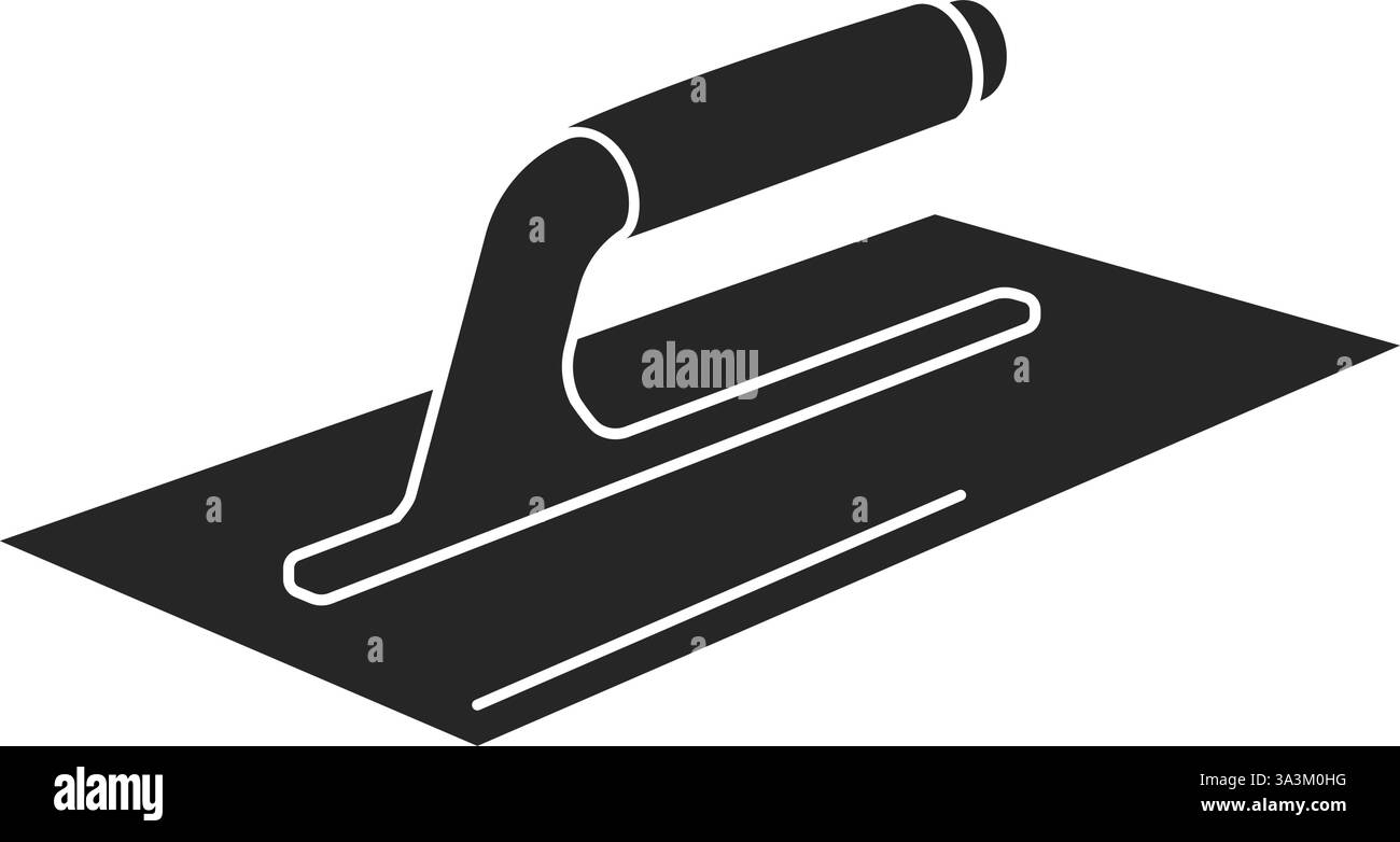 Realistic trowel or scraper used for drywall or plastering black fill ...