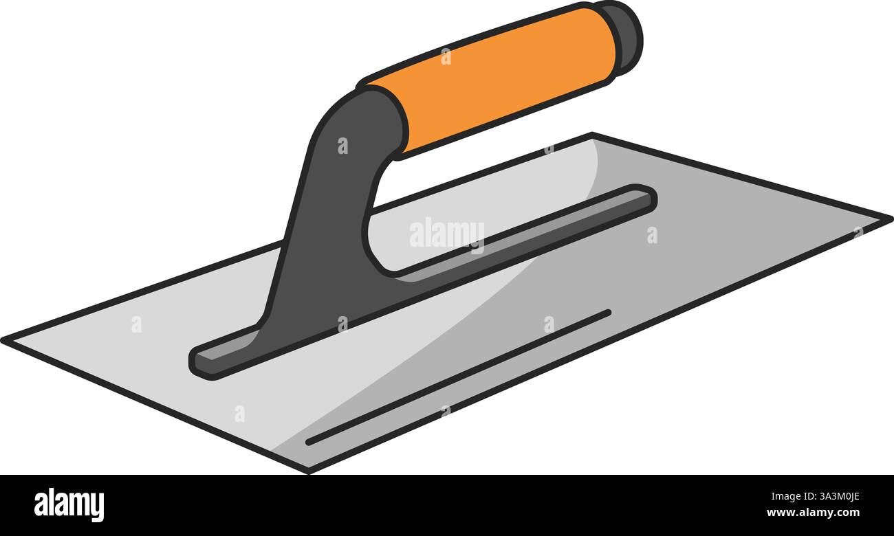Realistic trowel or scraper used for drywall or plastering vector icon ...