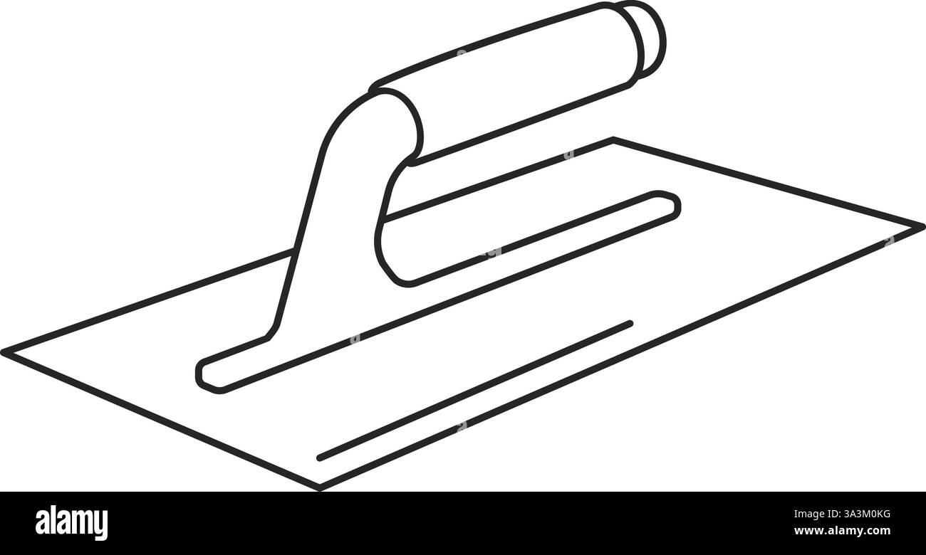 Realistic trowel or scraper used for drywall or plastering outline ...