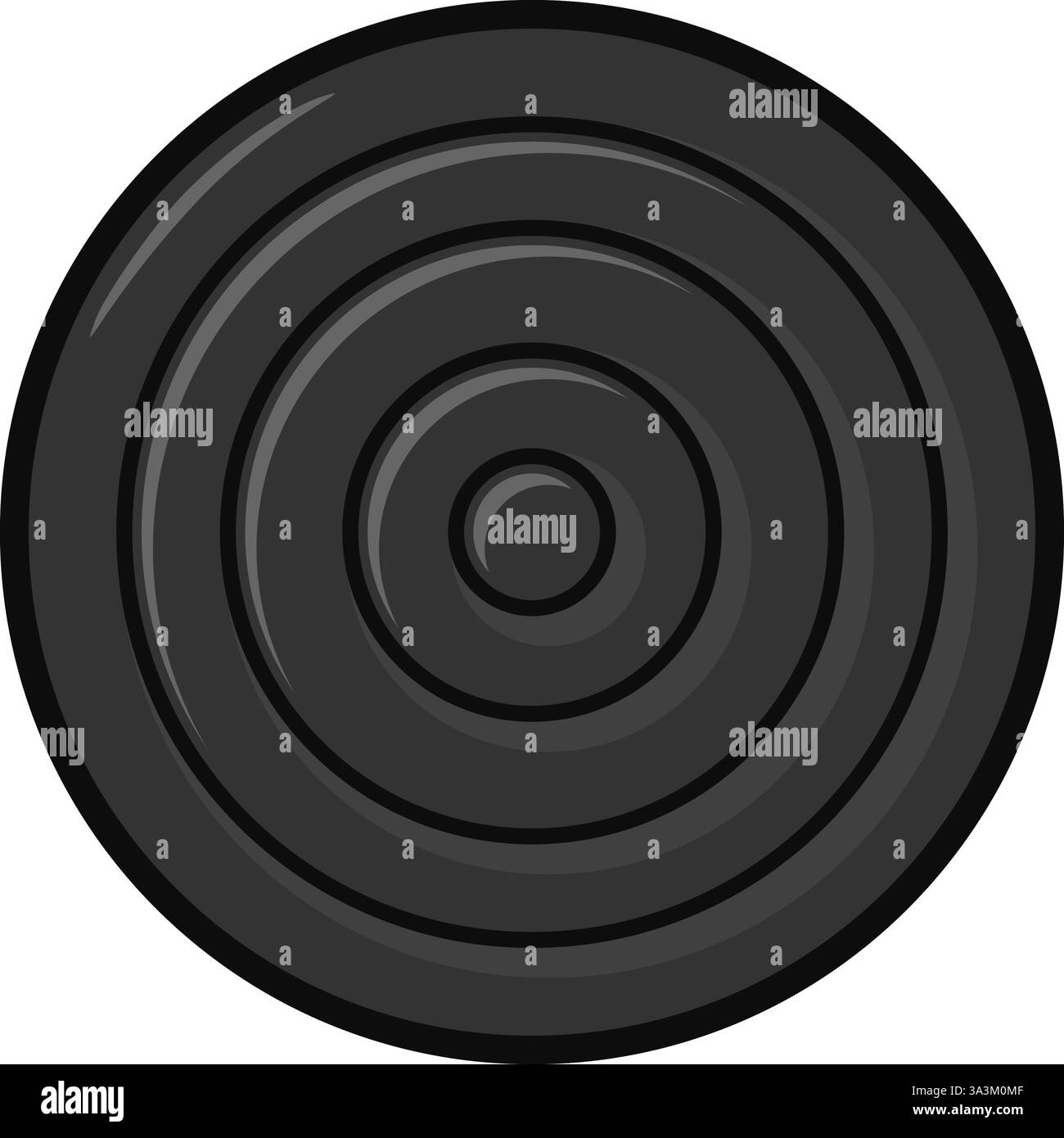 Black draughts or checkers game piece in realistic top view vector ...