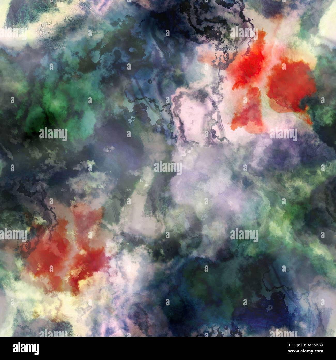 Multicolour space dyed marble seamless art texture background. Vivid ...