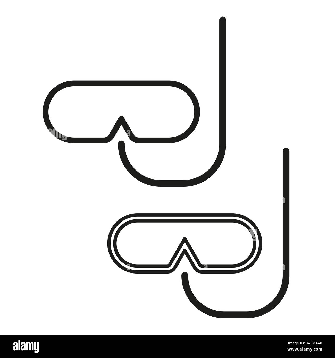 Diving mask icon. Snorkel gear symbol. Underwater swim image. Vector ...