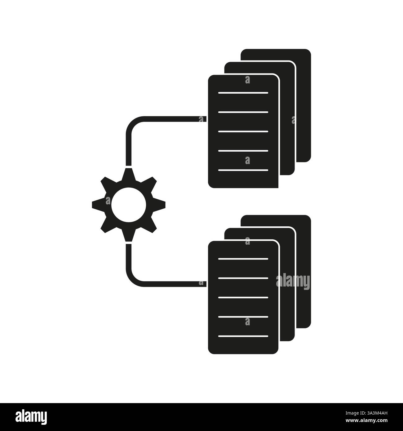 Folder icon. Gear sync symbol. Data transfer illustration. Vector file sign Stock Vector Image ...