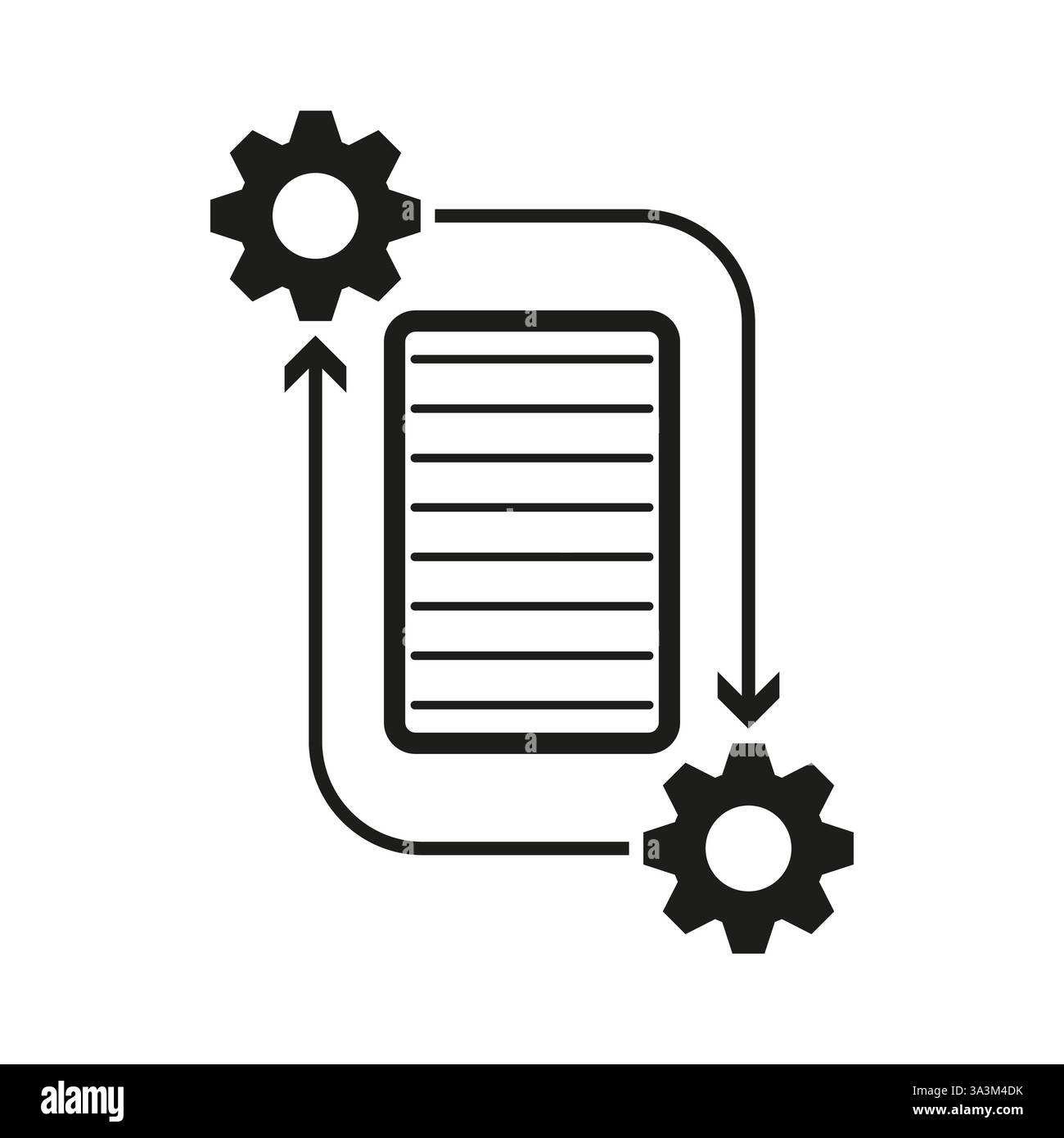 Process icon. Gear cycle symbol. Workflow diagram illustration. Vector ...