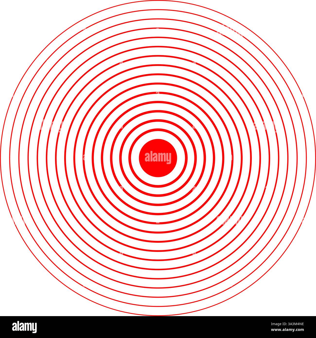 Red concentric circles. Pain localization icon. Target or aim print ...