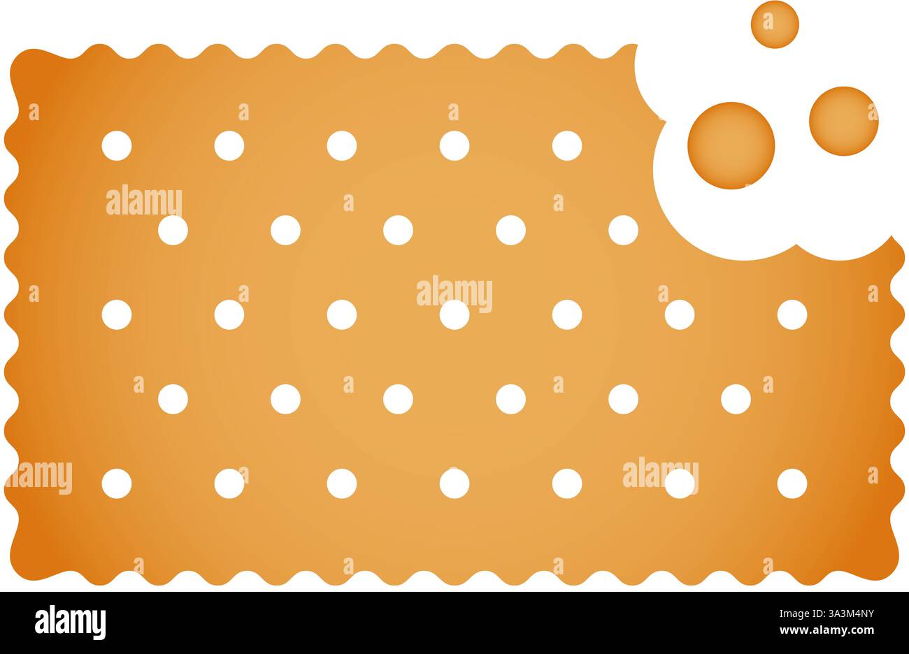 Bitten cracker with crumbs. Sweet or salty biscuit cookie in rectangle ...