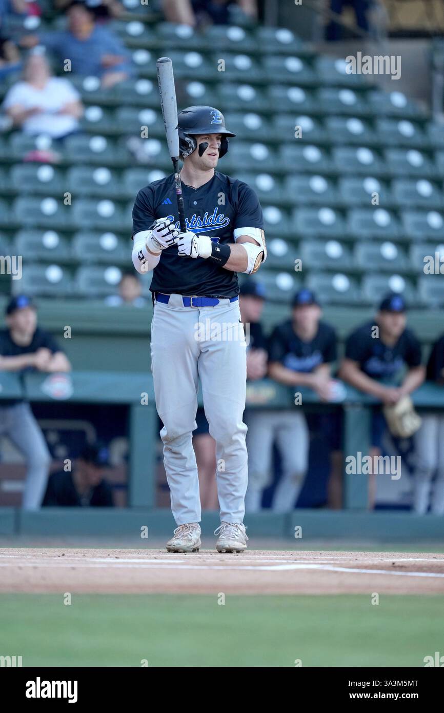 Catcher Peter Mershon (3) of the Eastside Eagles bats in a game against ...