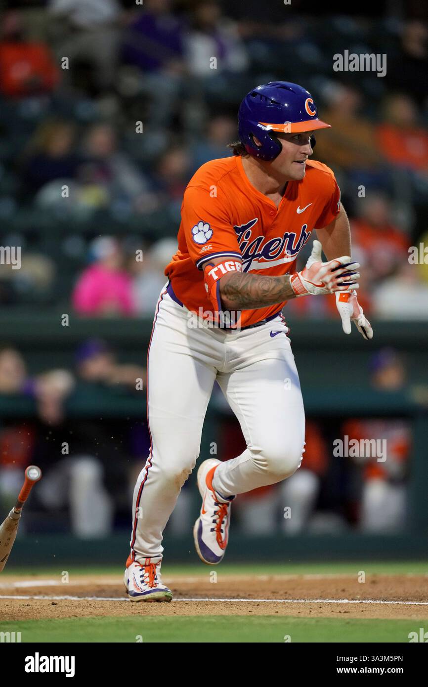 Designated hitter Collin Priest (99) of the Clemson Tigers at bat in a ...