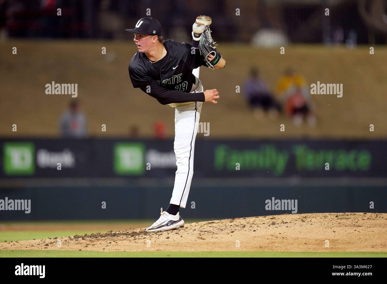 Pitcher Darin Kuskie (33) of the USC Upstate Spartans delivers a pitch ...
