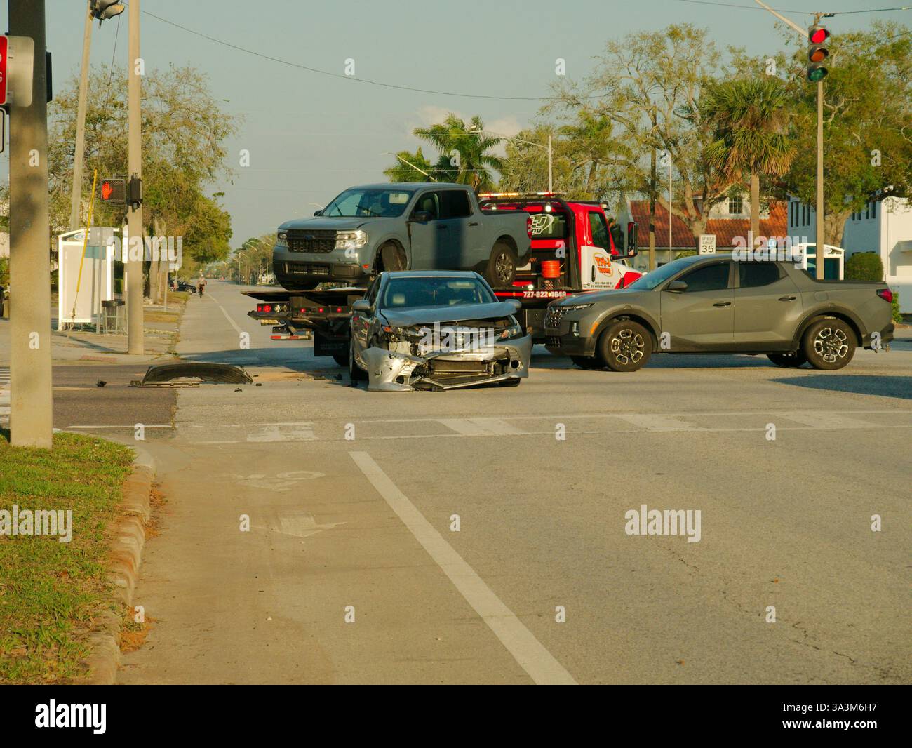 Editorial Use Only March 15, 2025. St. Petersburg, FL, USA, Multiple Police cars and tow truck ...