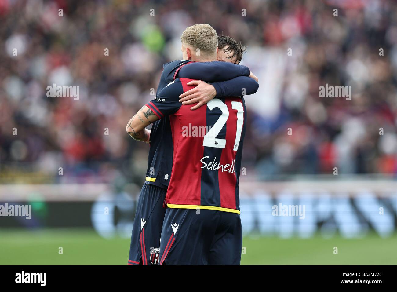 Bologna, Italy. 16th Mar, 2025. Jens Odgaard (Bologna)Sam Beukema ...