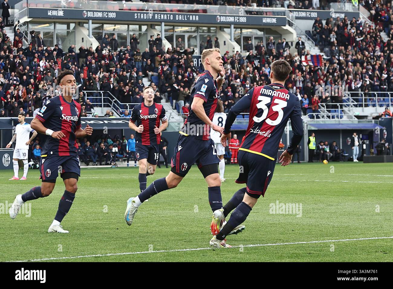 Jens Odgaard (Bologna) ; celebrates after scoring his teamsÕs first ...