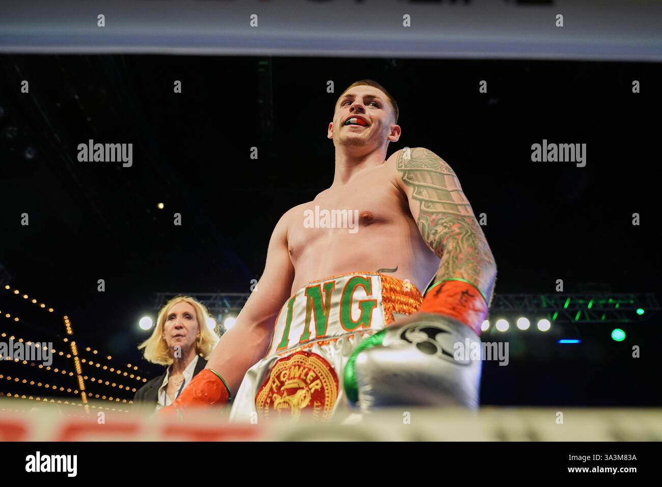 Ireland's Callum Walsh smiles after a super welterweight boxing match ...