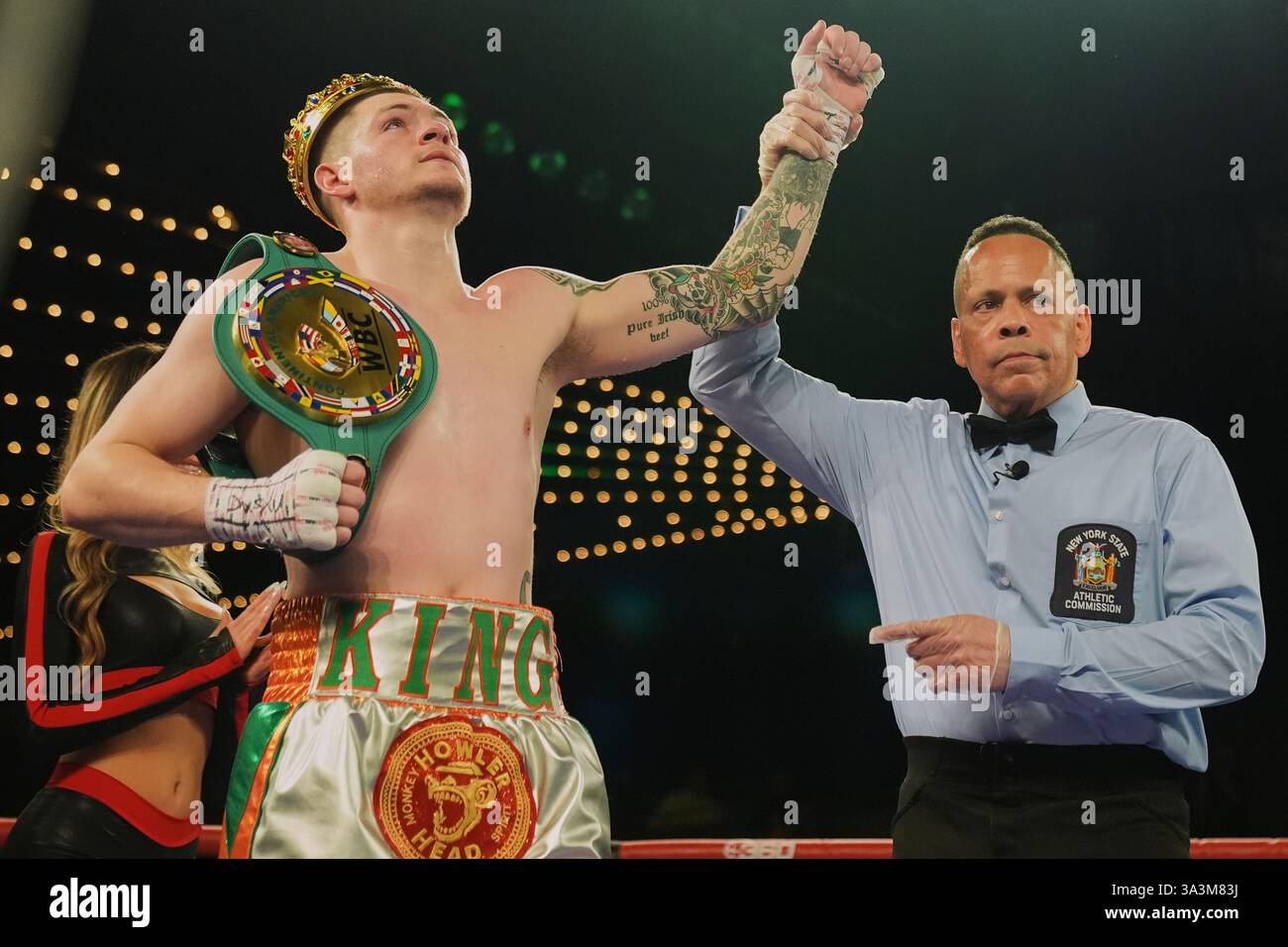 Ireland's Callum Walsh gestures to the crowd after a super welterweight ...