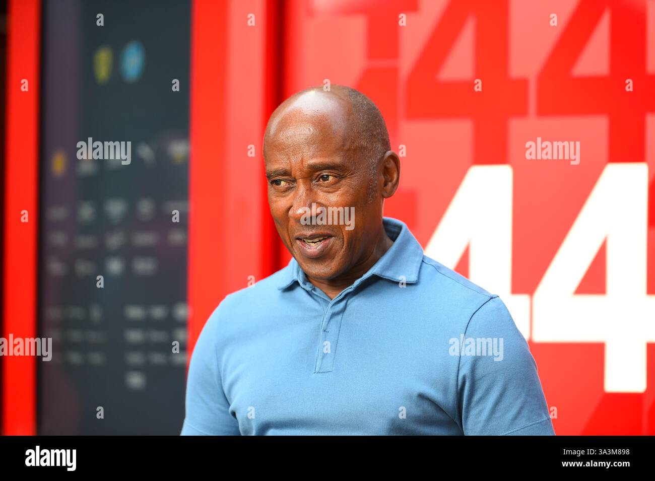 Anthony Hamilton, father F1 racing driver Lewis Hamilton, in front red ...