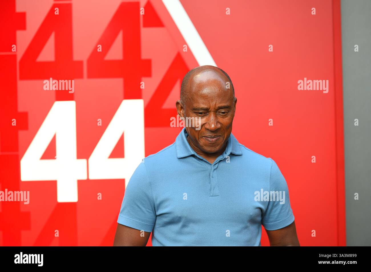 Anthony Hamilton, father F1 racing driver Lewis Hamilton, in front red ...