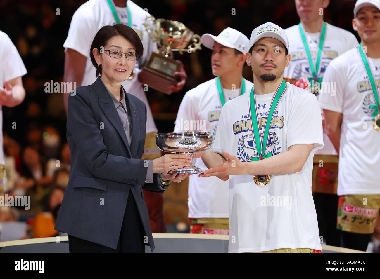 Tokyo, Japan. 15th Mar, 2025. (L-R) Yuko Mitsuya, Ryuichi Kishimoto (Golden Kings) Basketball ...