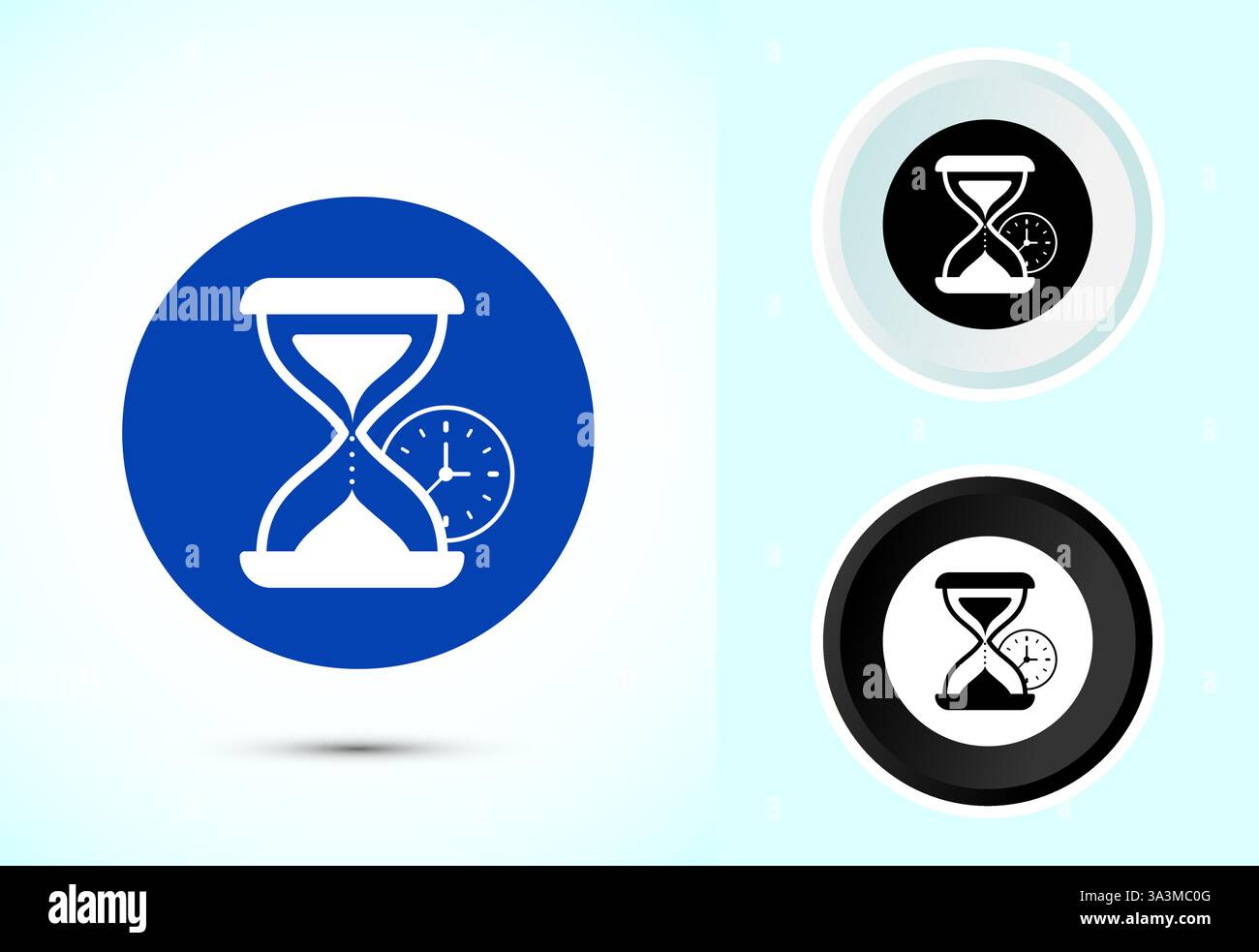 Sand clock icon design illustration. Hourglass symbol, Time measuring ...